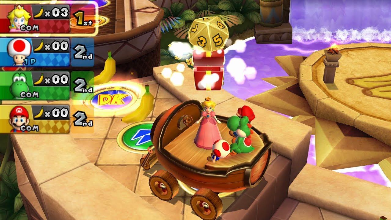 マリオパーティ9 - DK’s Jungle Ruins (Master com) Toad, Peach, Yoshi and Mario ...