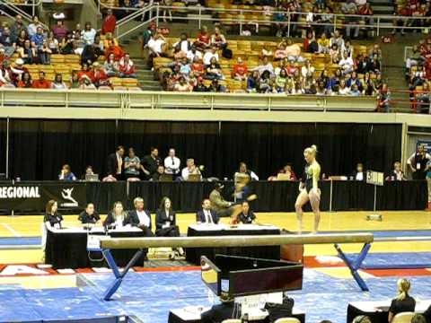 Summer Hubbard 2009 NCAA Central Regionals LSU Beam - YouTube