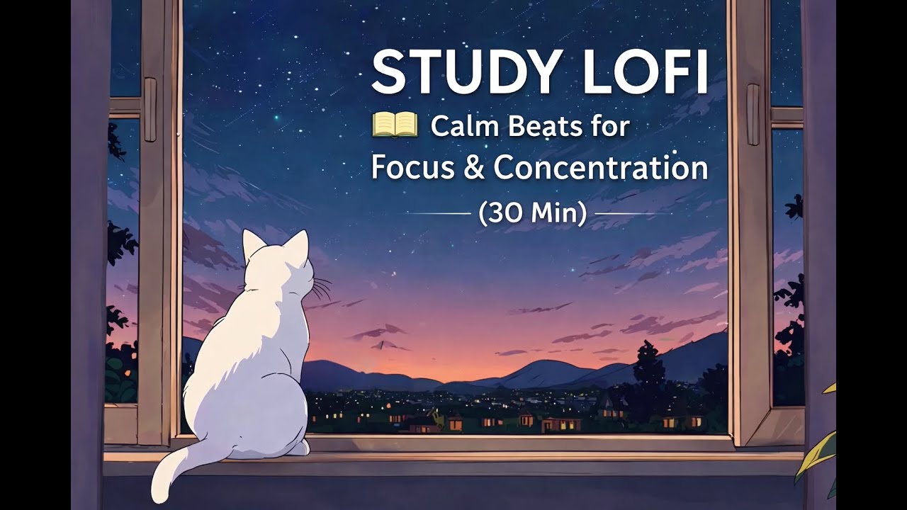 Study Lofi 📚 Calm Beats for Focus & Concentration (30 Min) - YouTube