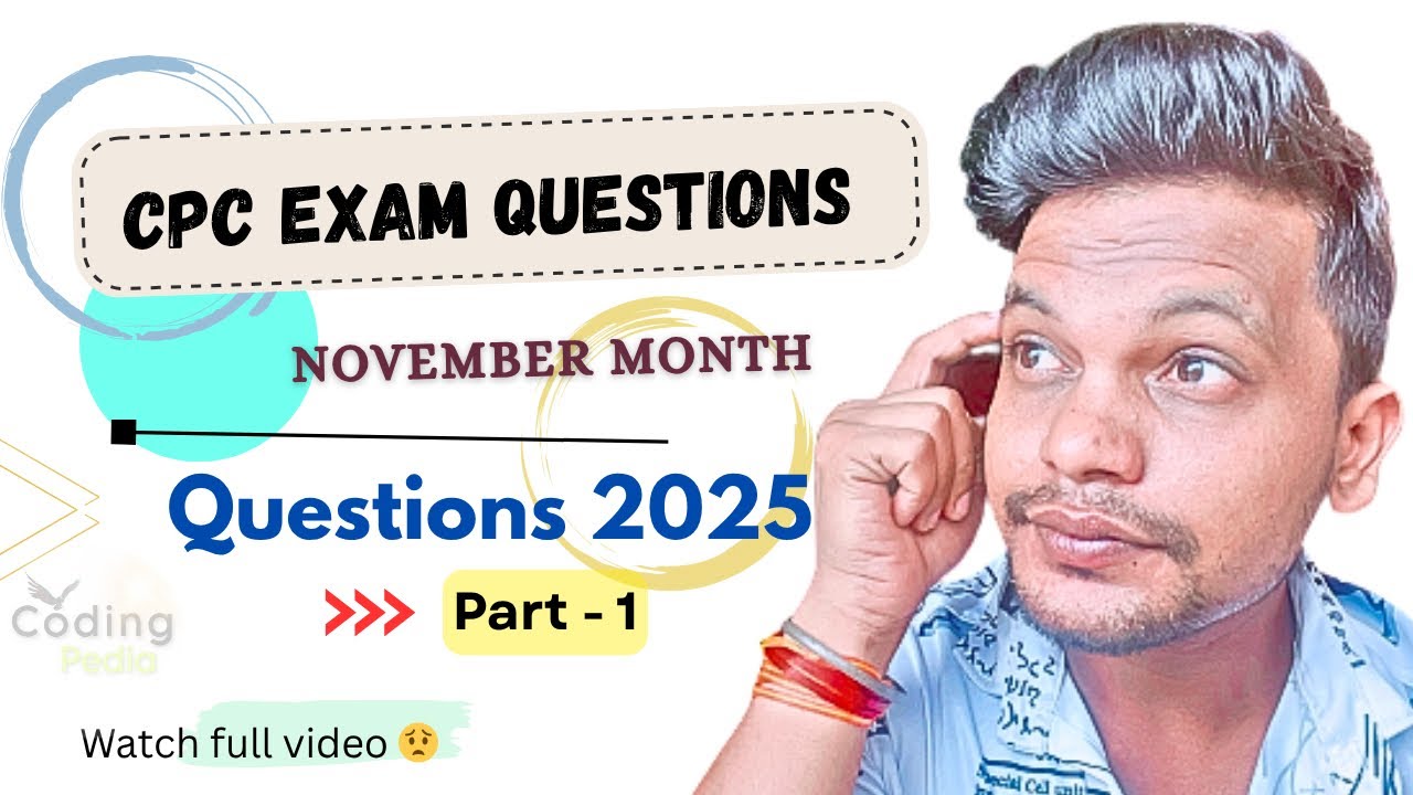 CPC exam 2025 ll November month questions ll Part 1 #aapc #cpc #cpcexam ...