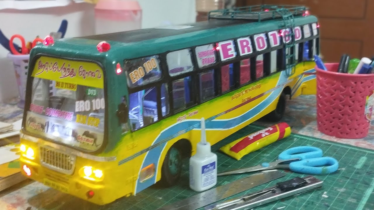 Miniature model of TNSTC Old model Jeeva Bus. #miniature #tnstc # ...