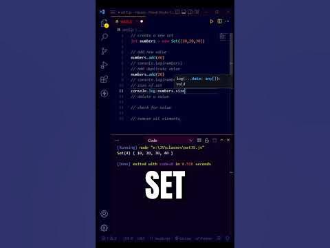😋😋 Complete JavaScript SET Concept in just One Minute #shorts #javascript #programming #coding ...