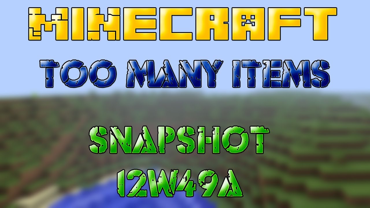 Minecraft MOD - Too Many Items - Snapshot 12w49a - YouTube