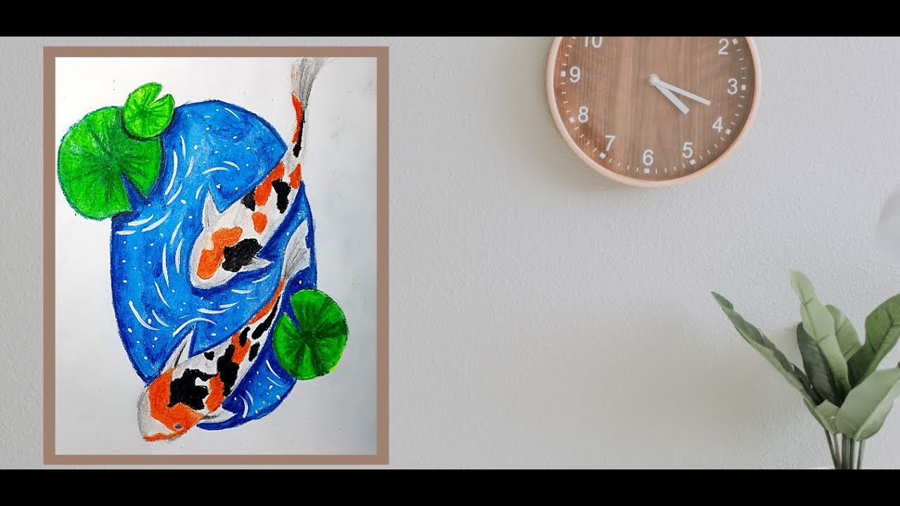 How to draw koi fish using oil pastel colors/ Art N' Art - YouTube
