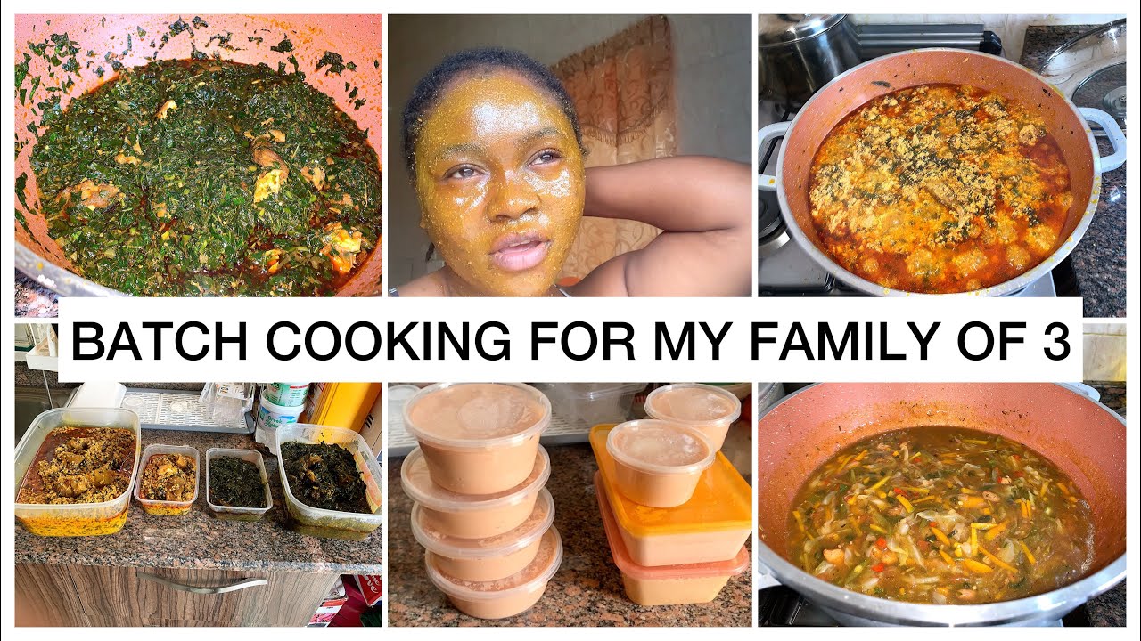 Batch Cooking for My Nigerian Family of 3 | Market vlog | Monthly ...