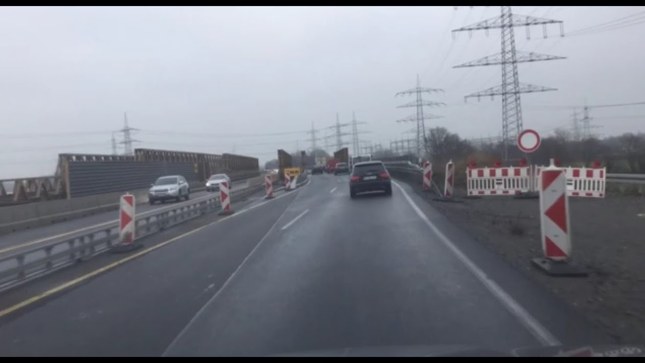 Autobahn A57 Neubaubrücke hat begonnen 23:01:2016 - YouTube
