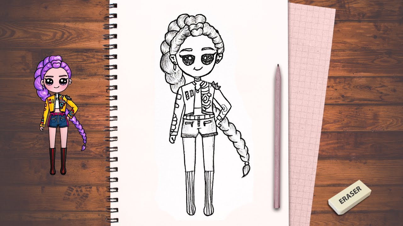 How to Draw Rumi from KPop Demon Hunters | Step by Step Tutorial - YouTube