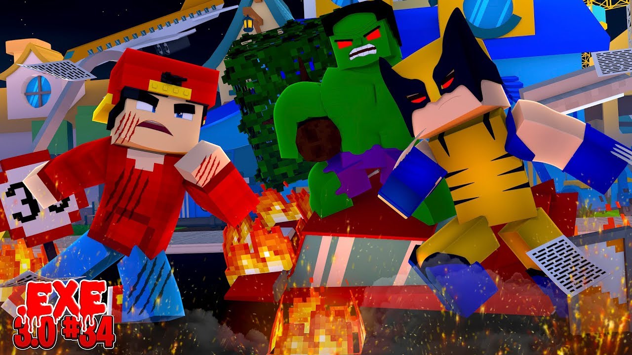 Minecraft .EXE 3.0 #34 - ROPO vs WOLVERINE .EXE & THE HULK .EXE!! - YouTube