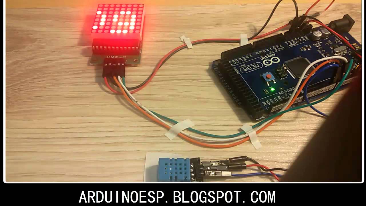 Arduino | DHT11 and 8x8 LED Matrix - DHT11 y Matriz de LEDs de 8x8 ...