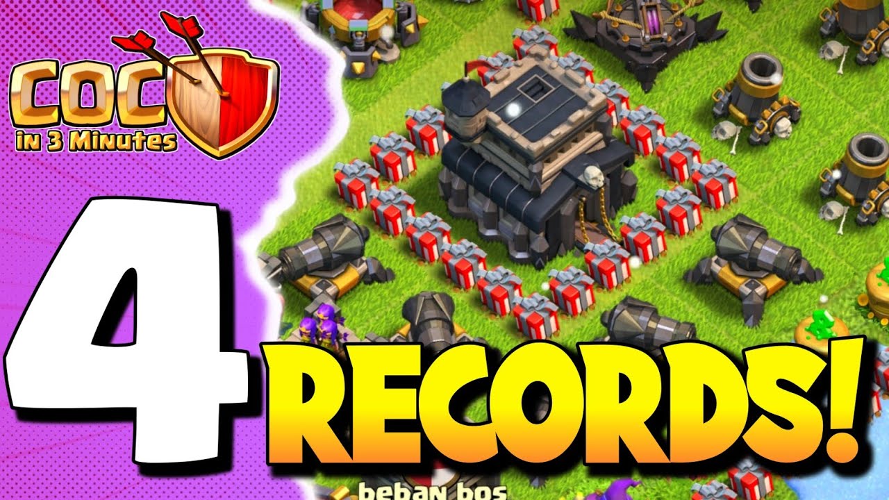 1 Player with 4 RECORDS - Clash of Clans || COC in 3 Minutes - Episode ...