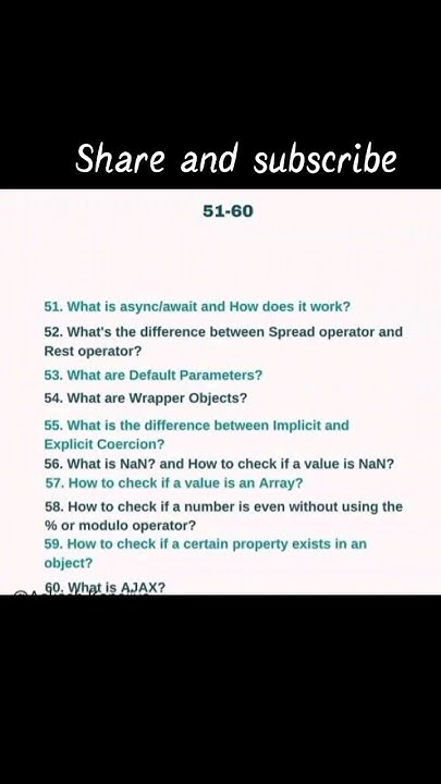 70 javascript interview questions part-3 comment for answers #javascript #interview # ...