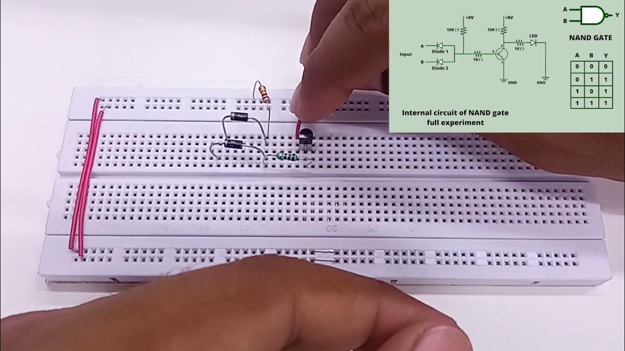 NAND GATE using diode and transistor | Breadboard Implementation ...