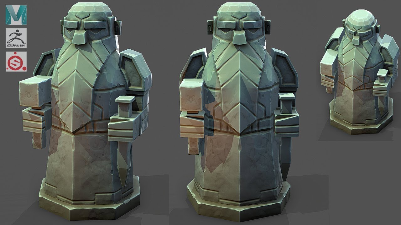 Making a stylized statue with Autodesk Maya, Zbrush, and Substance ...