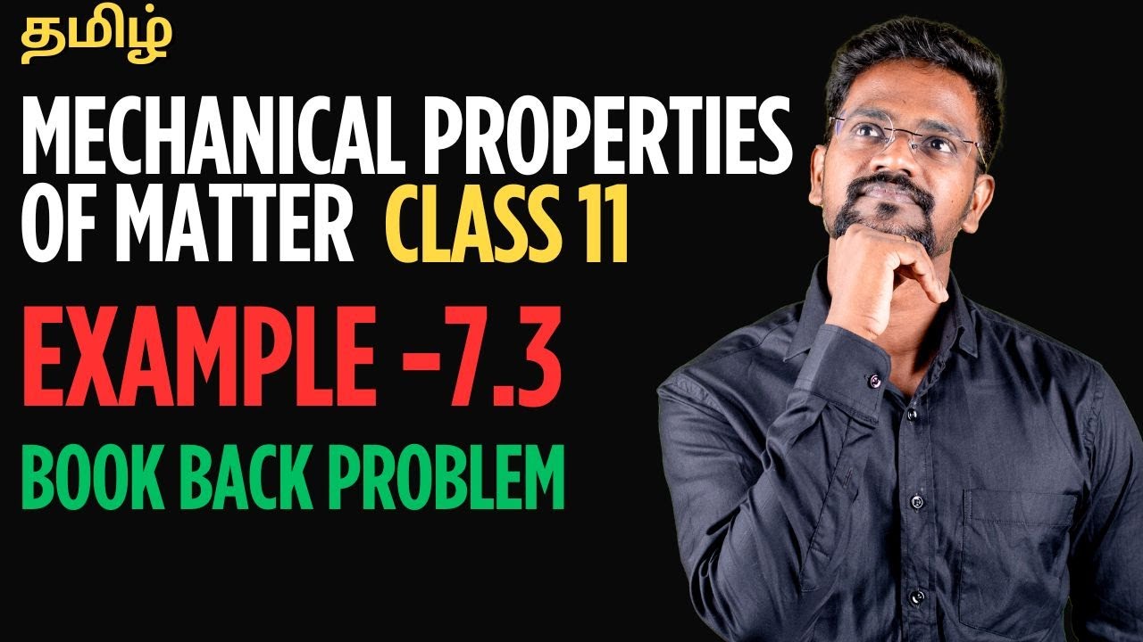 Mechanical Properties Of Matter|Example 7.3|Problem|Solution|Tamil ...