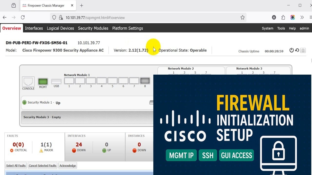 Cisco Firewall Initial Setup | Cisco Firepower 4100/9300 FXOS MGMT IP ...