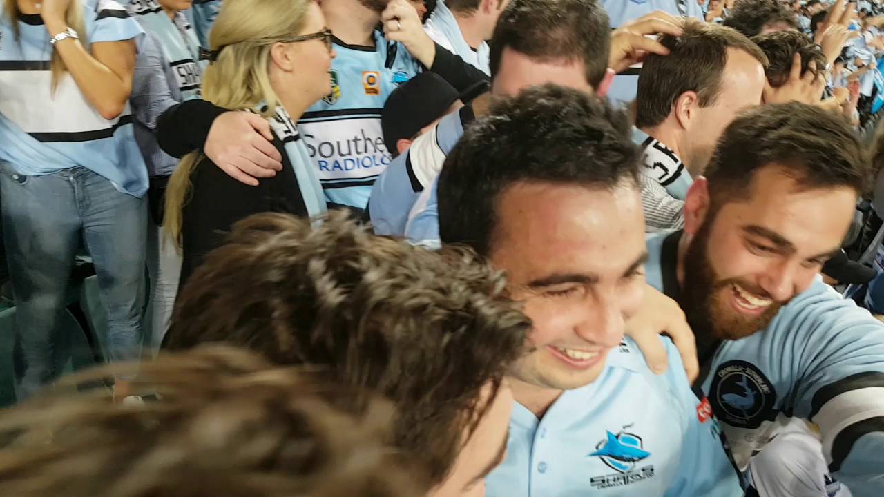 Sharks supporters celebrating at 2016 NRL Grand Final Pt 3 - YouTube