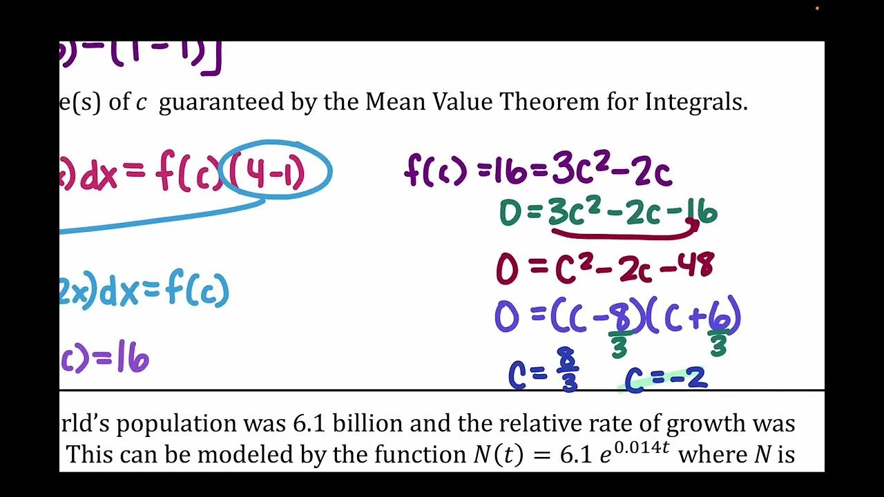 AP Calculus: Unit 8 Lesson 1 - Finding Average Value for Integrals ...
