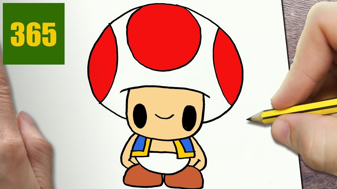 hur man ritar MARIO BROS SVAMP KAWAII STEG FÖR STEG - kawaii ritningar ...
