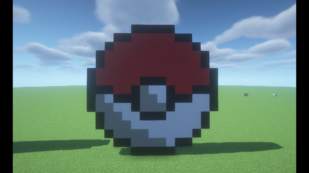 Minecraft: Pokeball Pixel Art (Tutorial) - YouTube