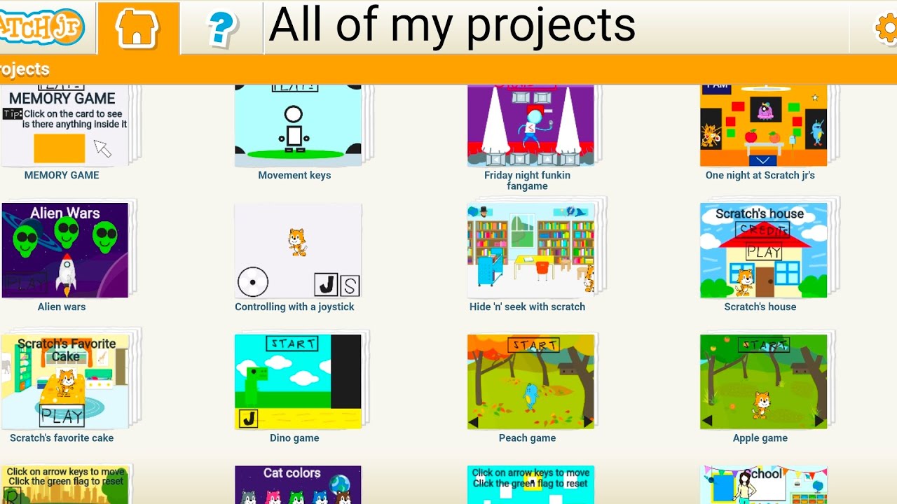 All of my projects in scratch jr - YouTube