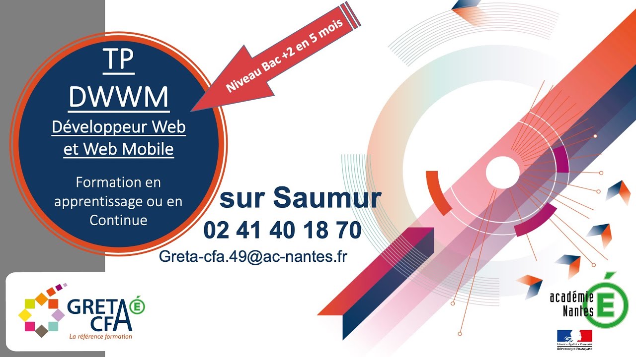Formation TP Développeur Web et Web Mobile (DWWM) sur Saumur - YouTube
