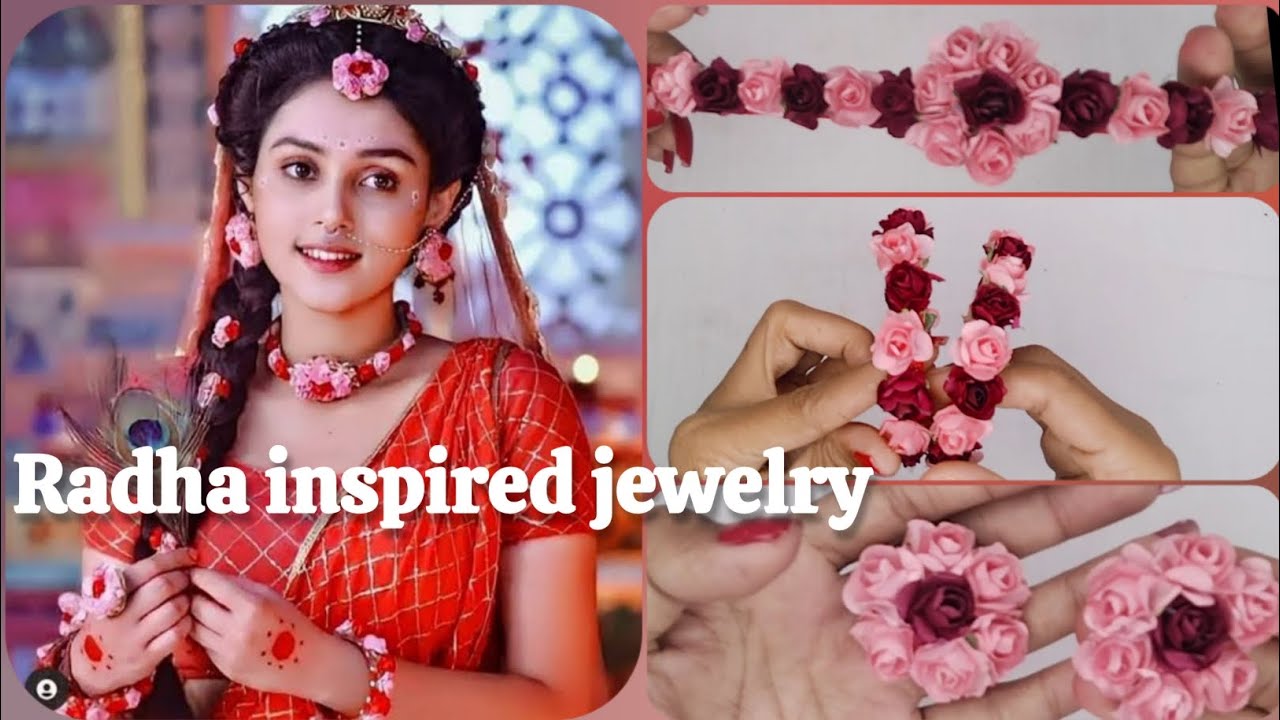 How to make Radha inspired floral jewelry | Radhakrishna serial | # ...
