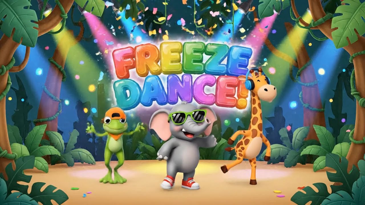 🎶 Freeze Dance with Funny Animals 🐘🦒🐸 | Dance Stop Game for Kids | Fun ...