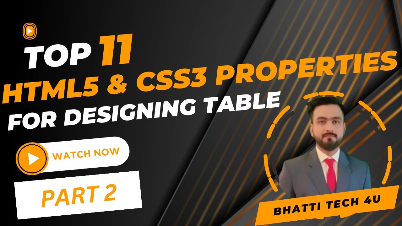 How To Create A Table Using Html And Css In Urdu Part 2 Bhatti Tech 1074