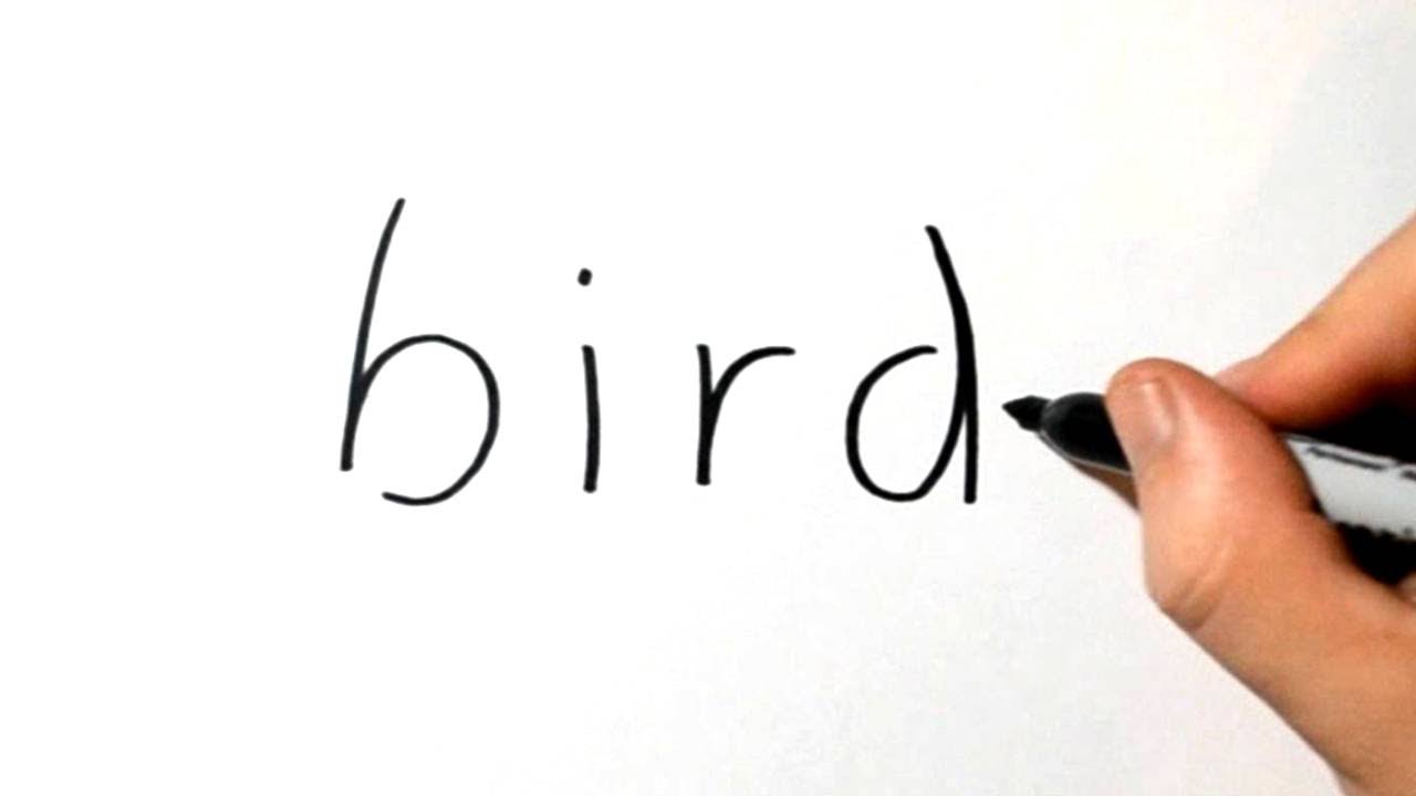 How to Turn Words Bird into a Cartoon #24 - YouTube