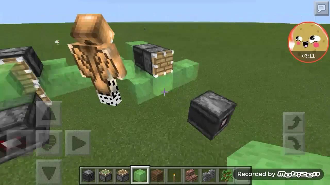 How to make a small slime plane mcpe - YouTube