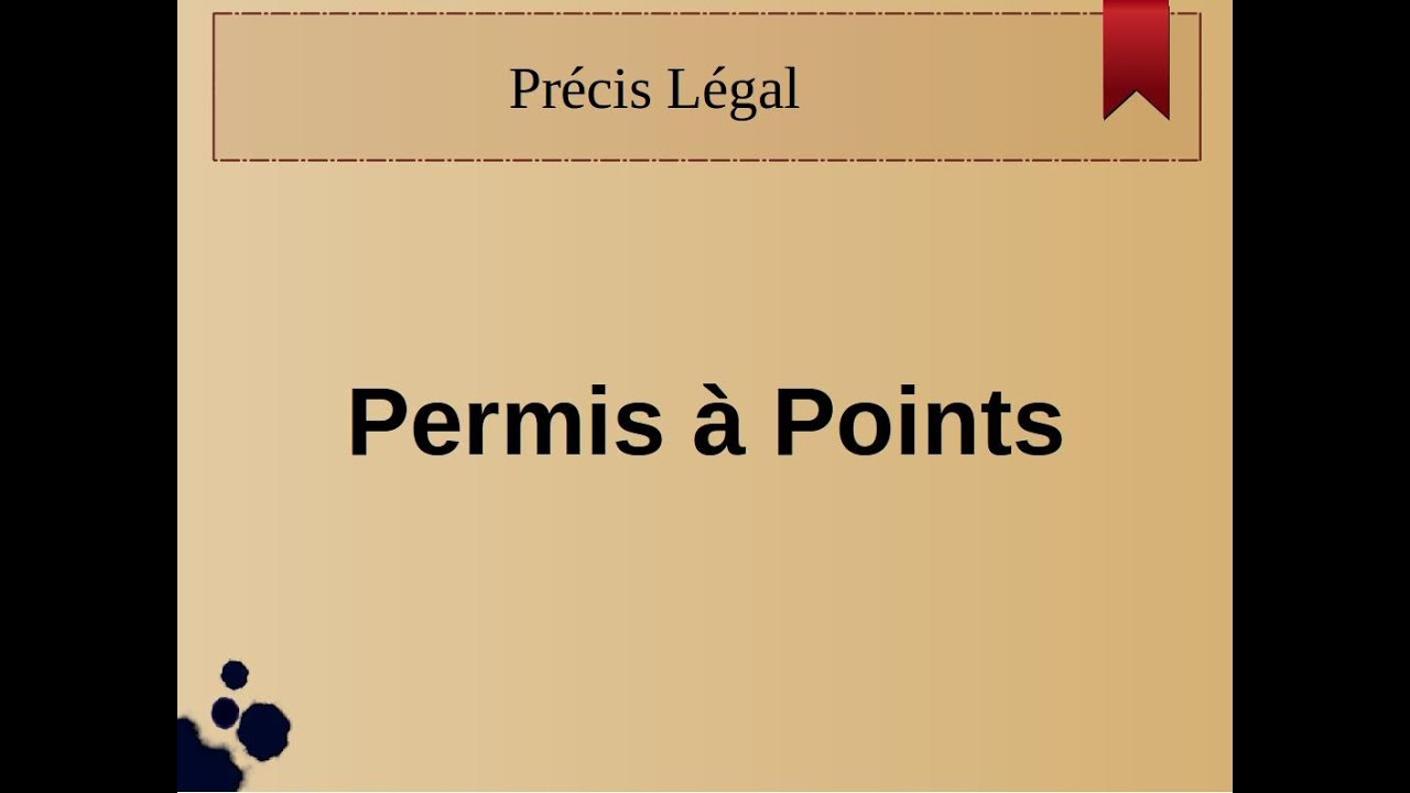 Permis à Points - Precis legal - YouTube