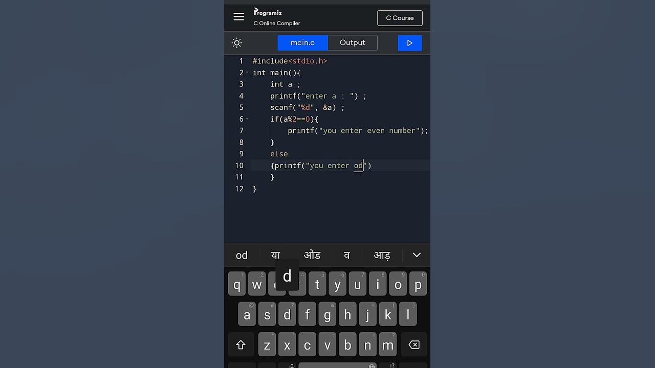 Write A Program To Find Even Or Odd Number In C Programming Cprogramming Shorts Education