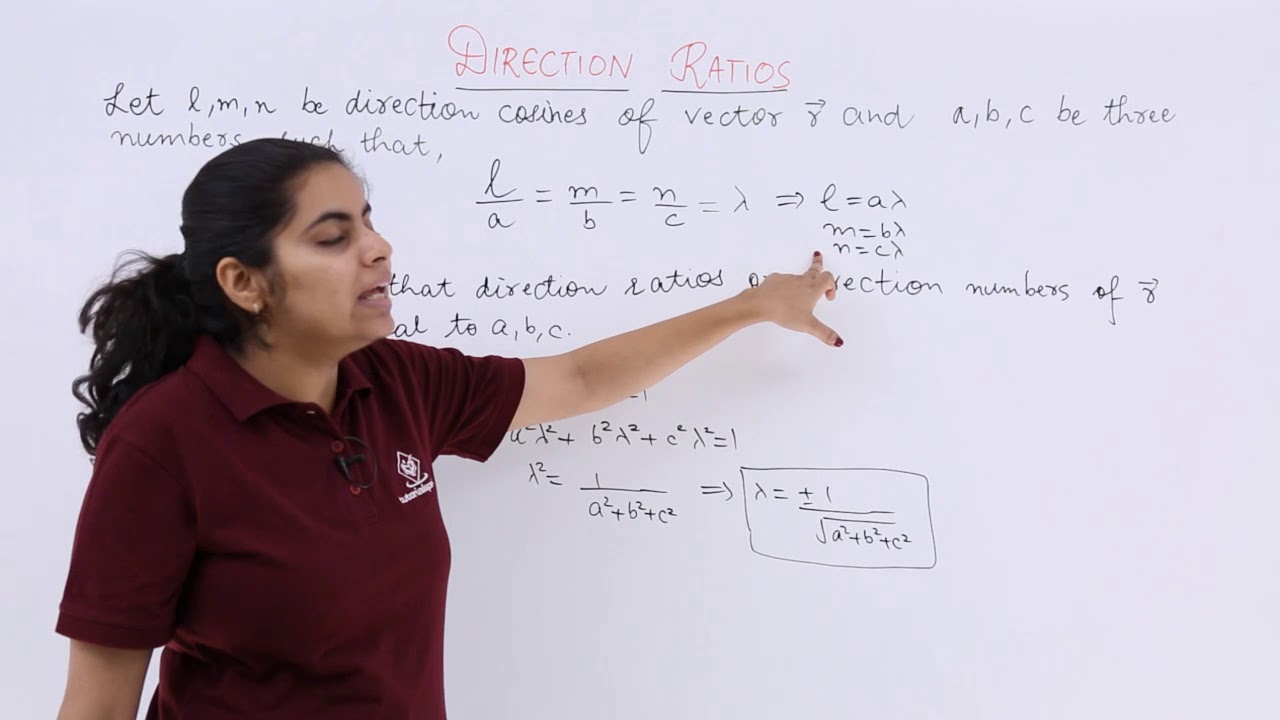 Class 12th - Details on Direction Ratios | Vector Algebra | Tutorials ...