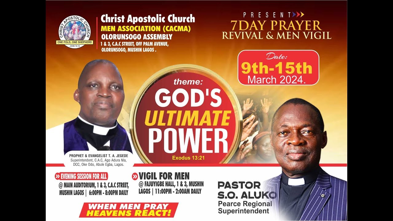 7DAY PRAYER & REVIVAL || DAY 5 || 13 MARCH 2024 || CAC OLORUNSOGO ASSEMBLY - YouTube