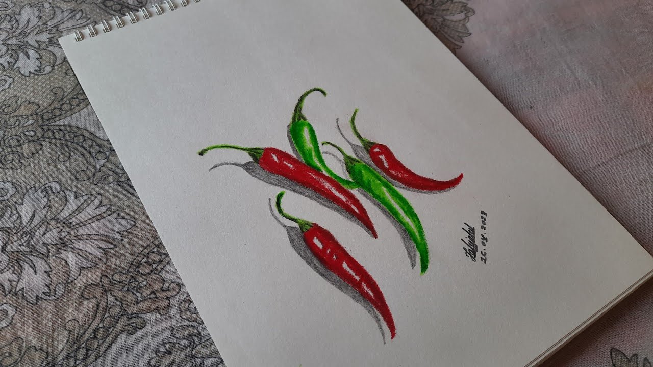 How To Draw Realistic pepper || Drawing Tutorial - YouTube