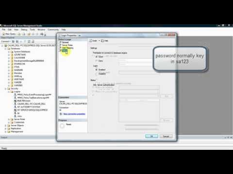 Change SA password and setting in SQL - YouTube
