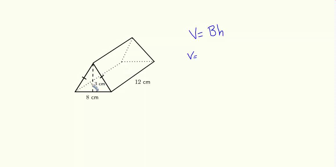 Volume of A Trianglular Prism Example 1 - YouTube