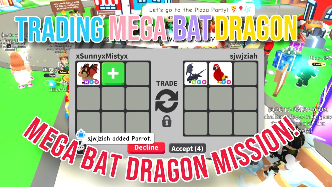Trading My MEGA BAT DRAGON In *RICH* ADOPT ME SERVERS! - YouTube