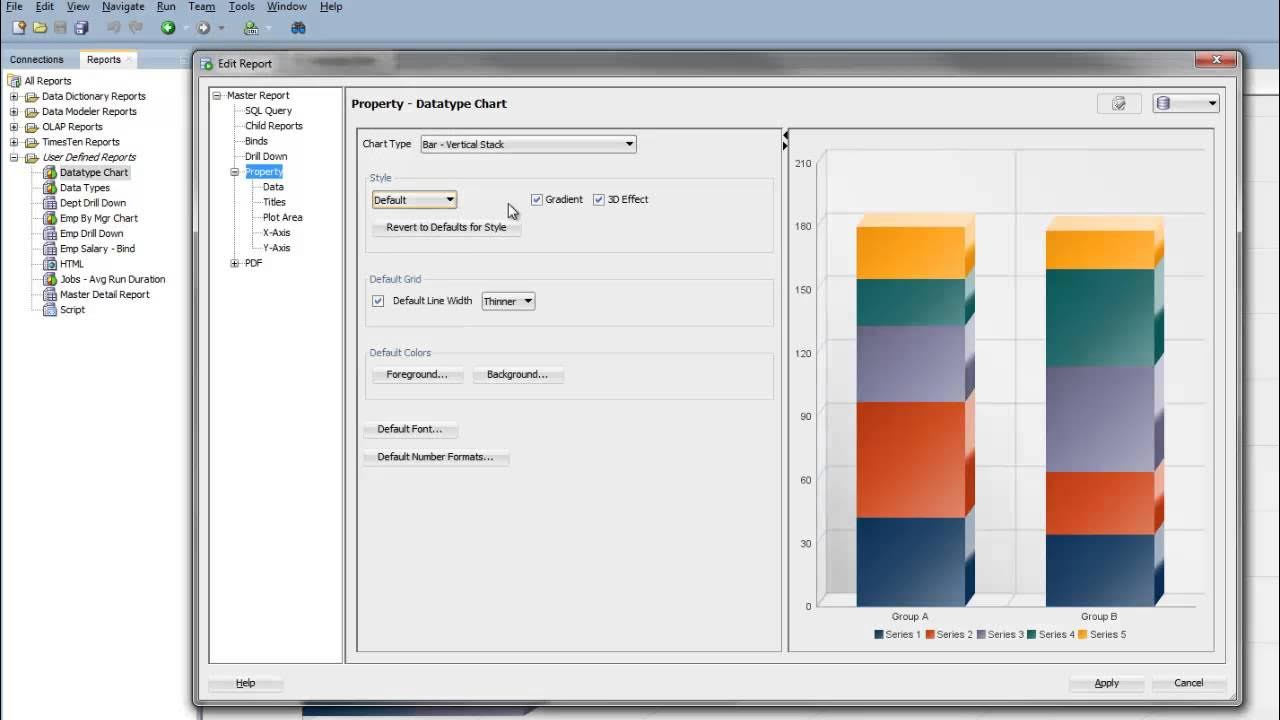 SQL Developer 4.0 - Chart Reports - YouTube