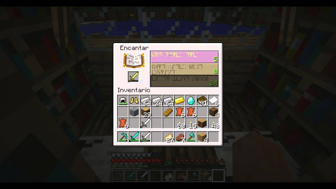 Minecraft Como Hacer Estante de libros y Tabla de encantamientos - YouTube