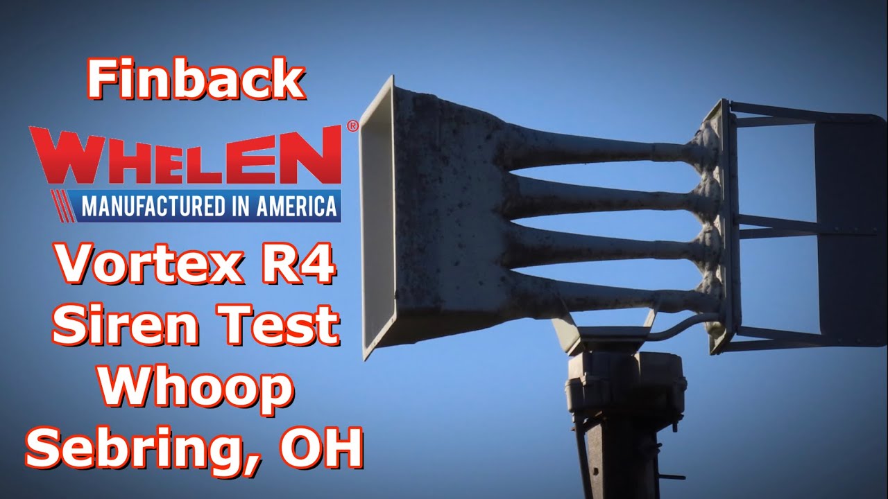 Finback Whelen Vortex R4, Siren Test, Whoop, Sebring, OH - YouTube