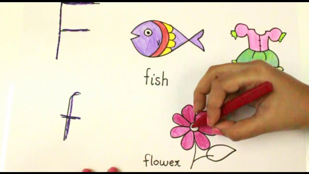 colouring letter F | f, How to draw Alphabets - Baby Tube Fun, kids ...