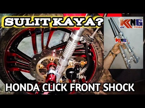 INSTALLING KING OF DRAG FRONT SHOCK ON CLICK 125 - YouTube