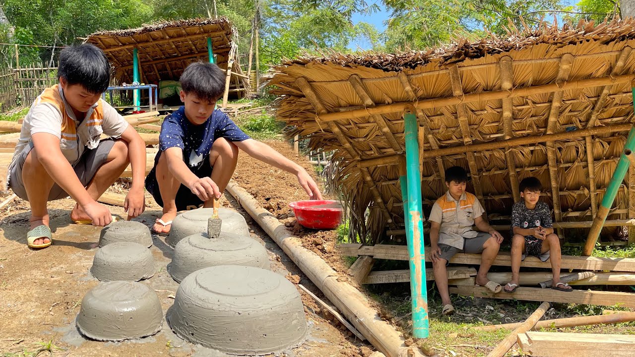 How to cast column bases - Hoang and Khanh demolish the old house to ...