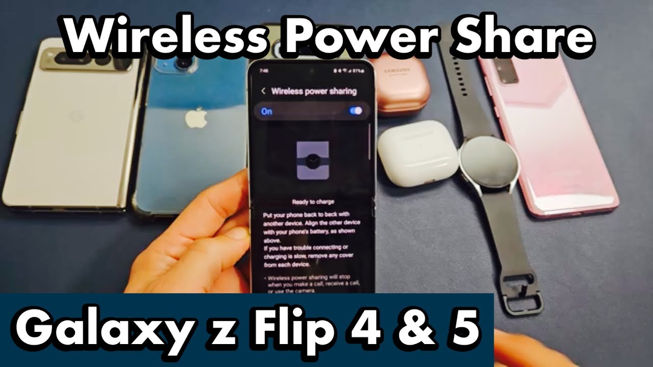 Galaxy Z Flip 4 & 5: How to Use Wireless Power Share (Wirelessly Charge ...