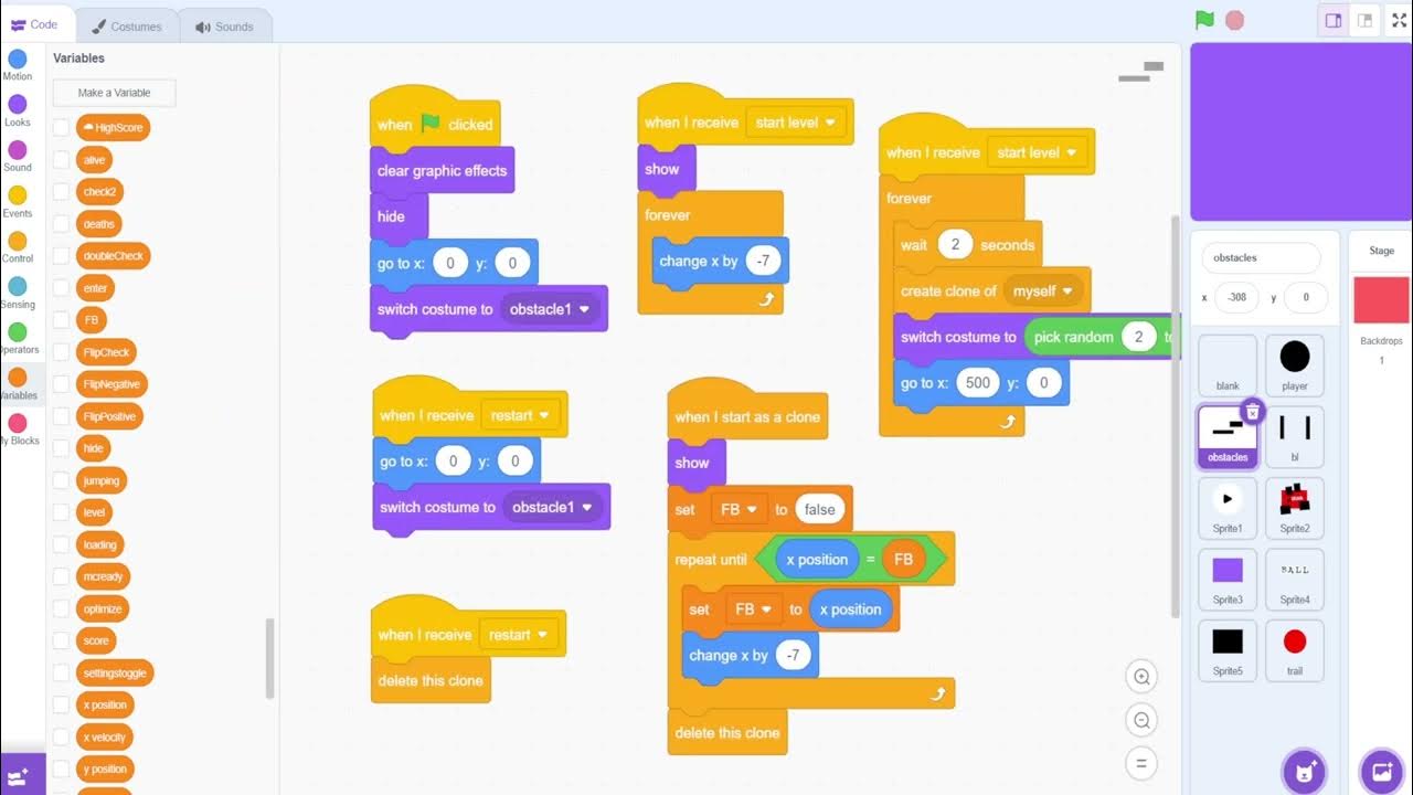 Create gravity game code in scratch sticky Ball coding in scratch - YouTube