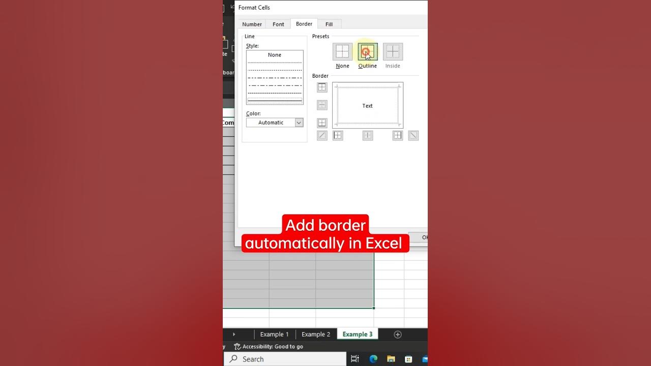 Add The Border Automatically In Excel Advanceexcel Microsoftoffice Exceltech Smartphone