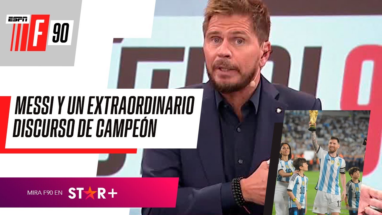 #MESSI y un EXTRAORDINARIO DISCURSO de CAMPEÓN DEL MUNDO - YouTube