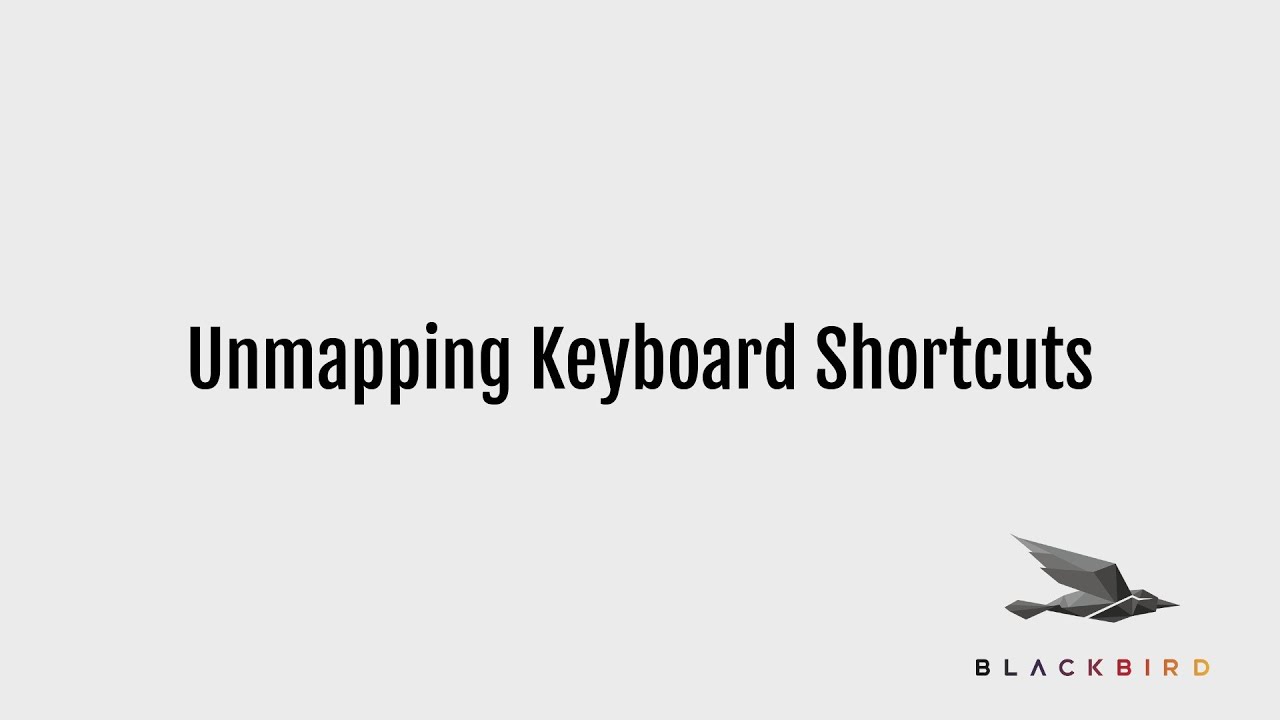 Unmapping Keyboard Shortcuts - YouTube