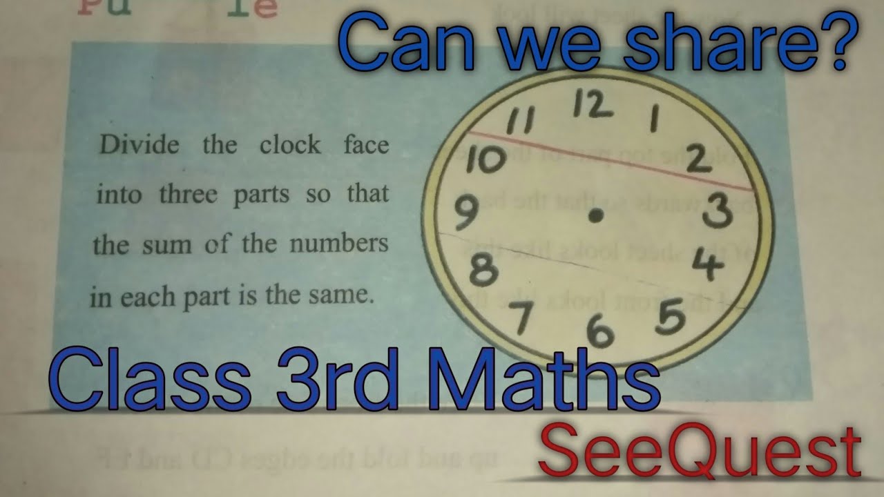 Class 3rd Maths || Clock Puzzle || Chapter-Can we share - YouTube